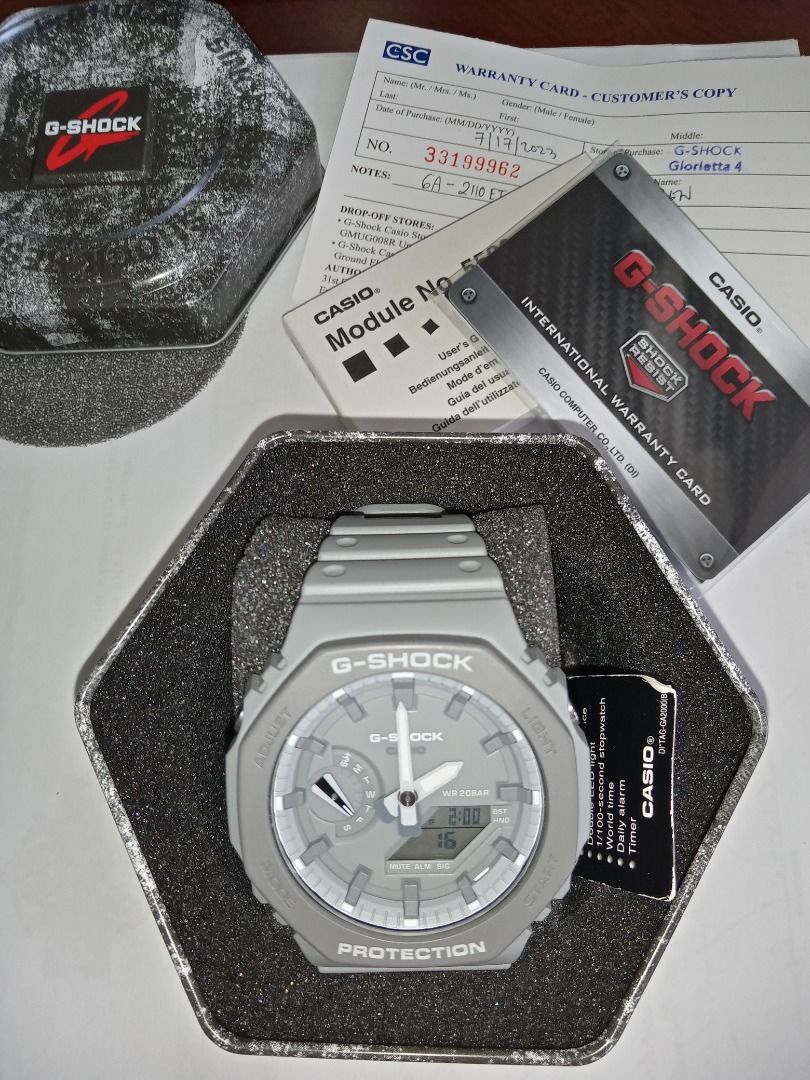 Casio G-Shock Grey Casioak GA-2110-ET, Men's Fashion, Watches & Accessories, Watches on Carousell