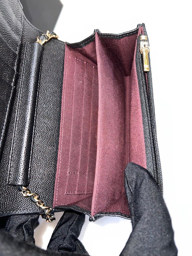 Chanel 21P Mini Wallet On Chain (WOC) Black Cavair GHW, Luxury, Bags ...