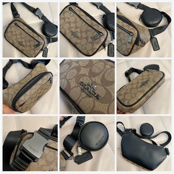 Coach Elias Belt Bag In Signature Canvas (Khaki) (Men Crossbody Sling ...