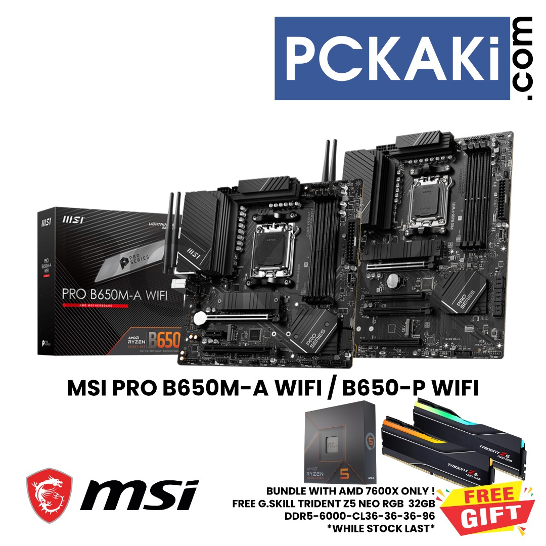 [CPU+MB BUNDLE] MSI PRO B650M-A WIFI / B650-P WIFI DDR5 AMD RYZEN 5 ...