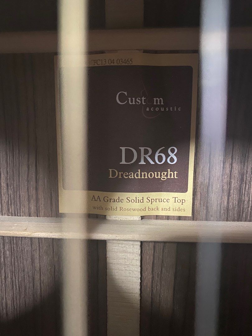 Custom Acoustic Guitar DR68, Hobbies & Toys, Music & Media, Musical ...