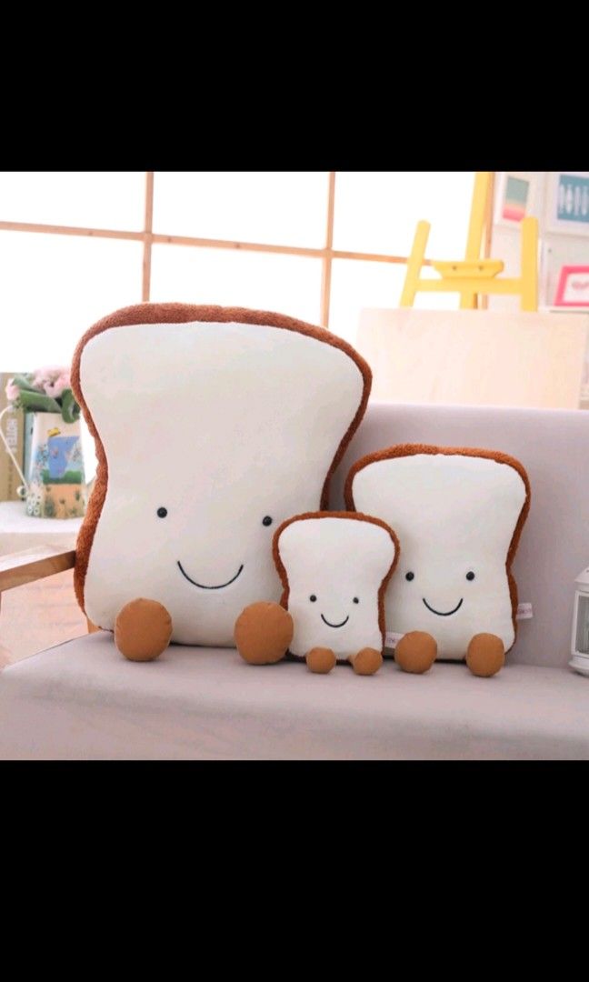 Cute toast bread plush toy, Hobbies & Toys, Toys & Games on Carousell