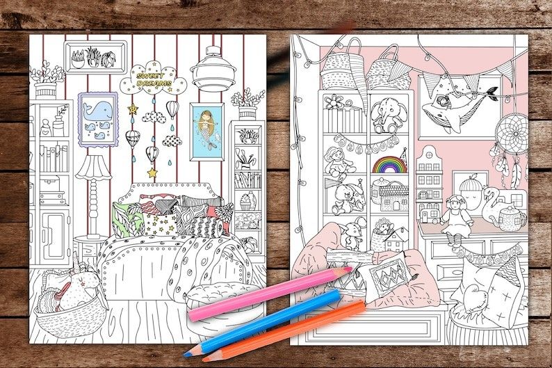(digital) adult coloring book/page, Buku & Alat Tulis, Buku di Carousell