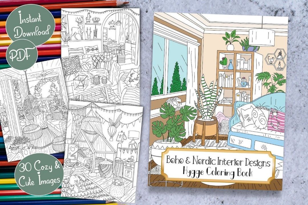 (digital) adult coloring book/page, Buku & Alat Tulis, Buku di Carousell