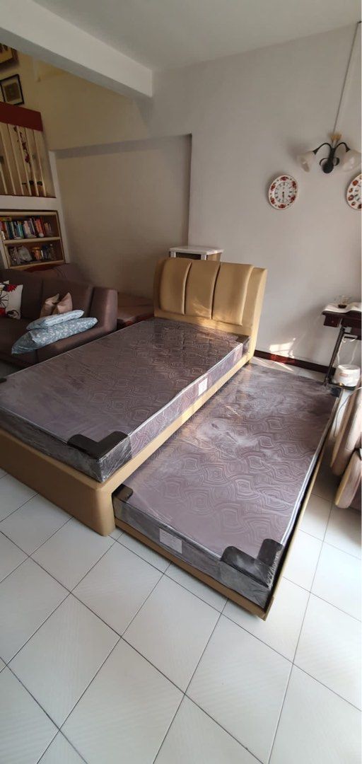 Double Super Single Pull Out Bed Frame and Mattress, Brand New ...