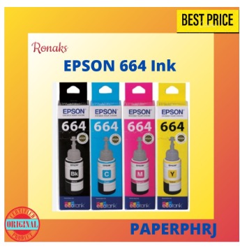 Epson 664 / 774 Original Ink Bottle Black Cyan Magenta Yellow for L110 series (PT1926 ...