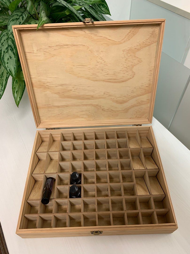 Essential oils storage box (wood), Furniture & Home Living, Home ...