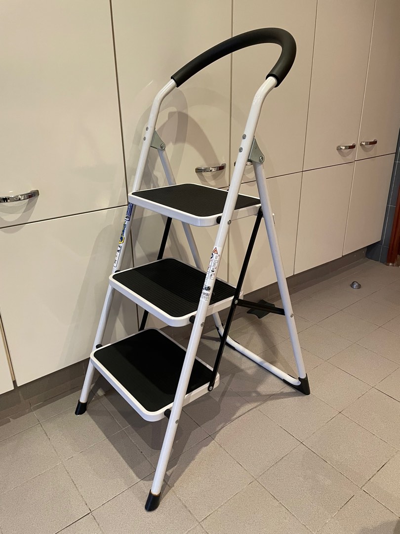 Foldable ladder 3 steps, Furniture & Home Living, Home Improvement ...