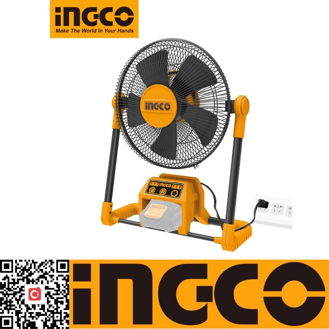 【FREE DELIVERY】[P20S] INGCO Cordless Fan 20v Code: CFALI2001, Furniture ...