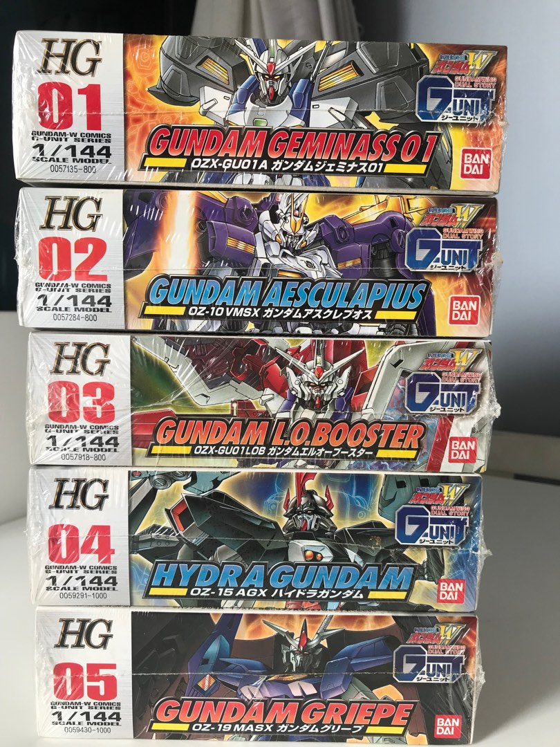 Gundam / Full Set 5 Unopened New HG 1/144 Gundam-W Comics G-Unit Series ...