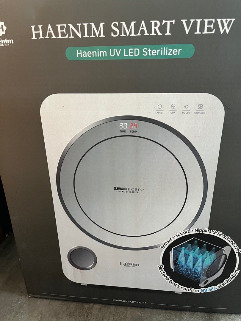 Haenim 3G+ (White Black) Smart View UVC-LED Electric Sterilizer, Babies ...