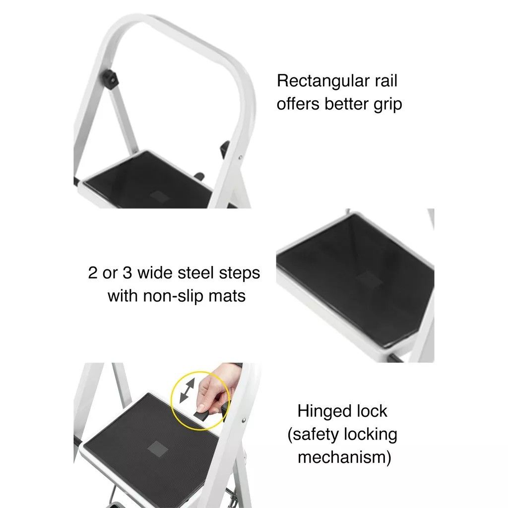 Hailo folding ladder 3 steps, Furniture & Home Living, Home Improvement ...