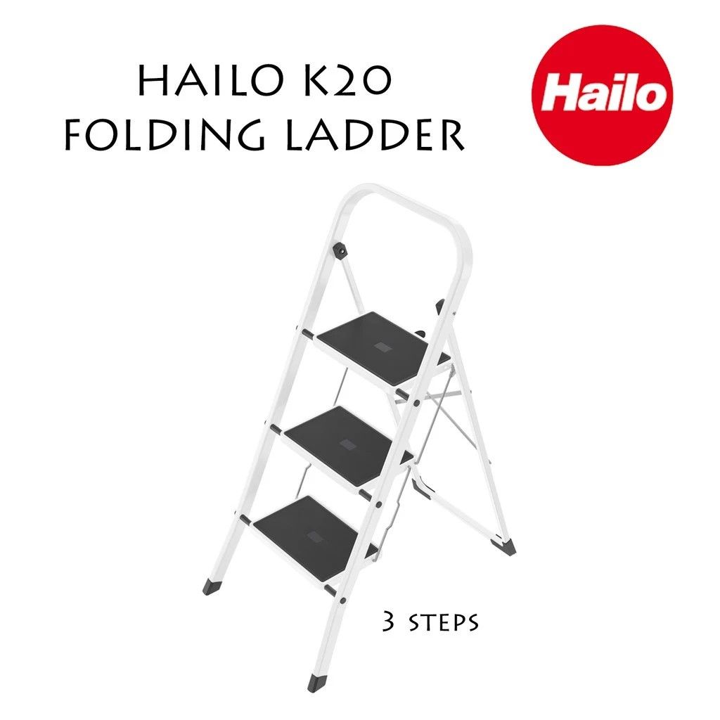 Hailo folding ladder 3 steps, Furniture & Home Living, Home Improvement ...
