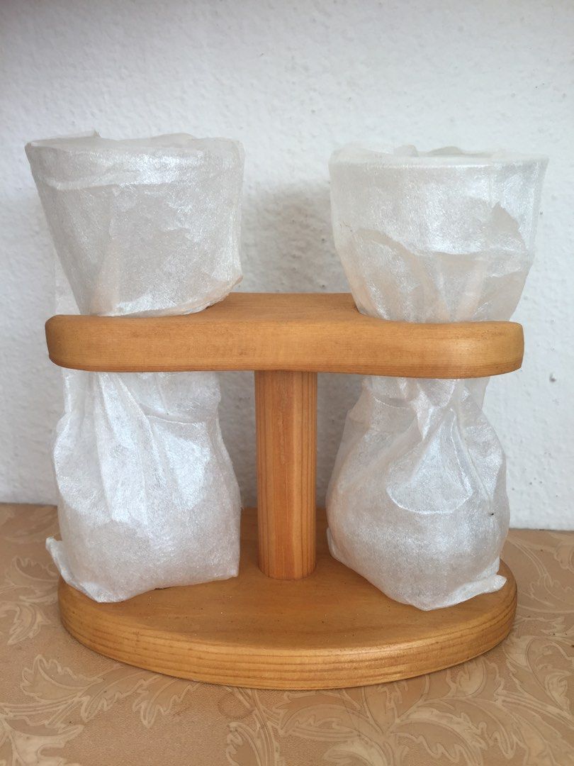 Heineken Mini Twin Yard Glass With Wooden Stand (NEW), Hobbies & Toys ...