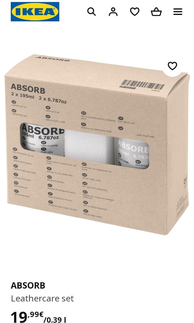 IKEA Absorb Leathercare Set, Furniture & Home Living, Home Improvement ...