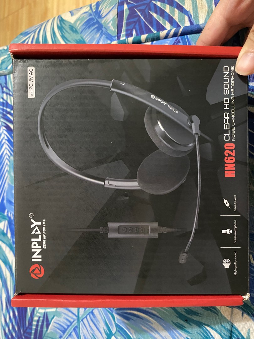 INPLAY Headset Noise-canceling with mic, Audio, Headphones & Headsets ...