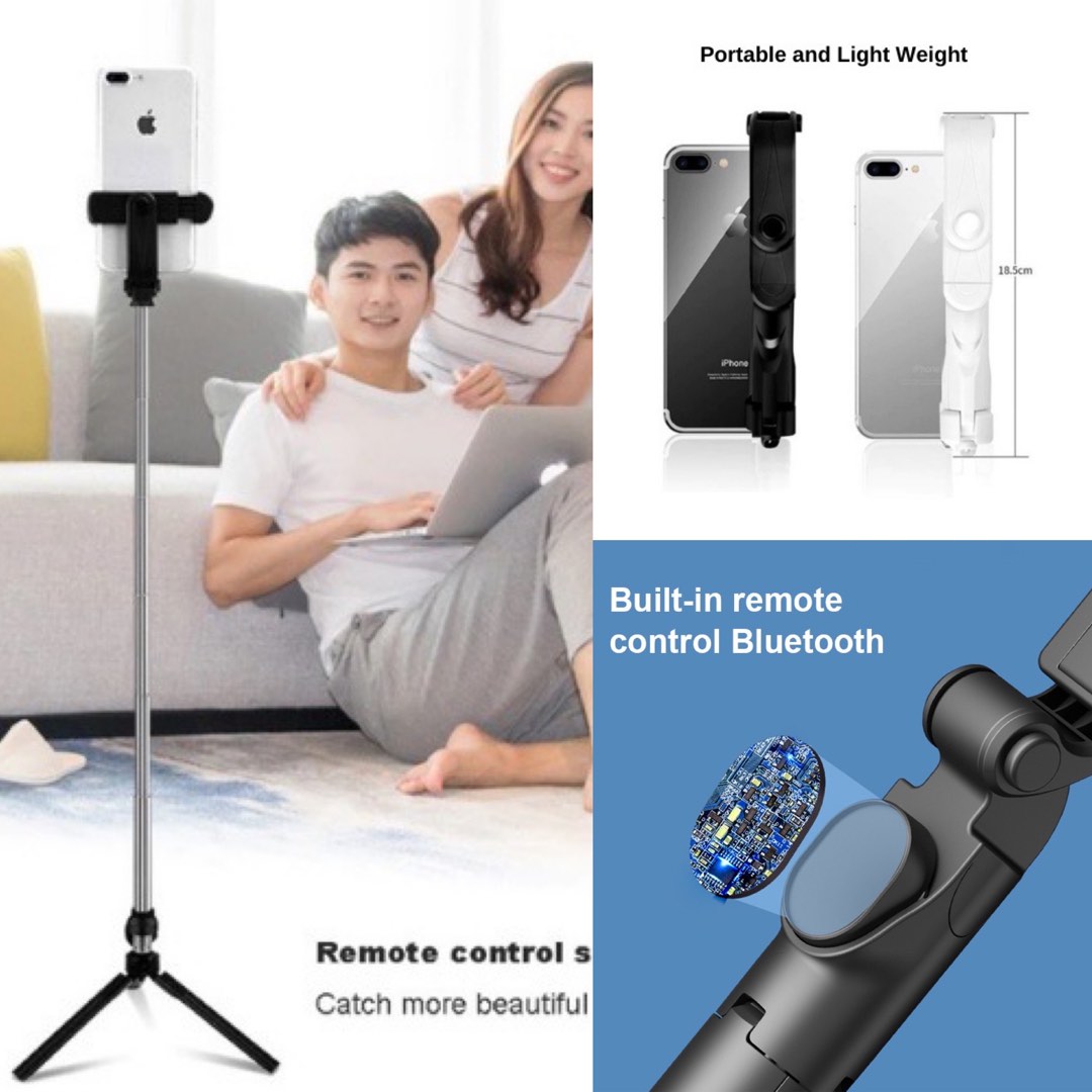 [In-Stock] Extendable Selfie Stand Tripod Stick with Bluetooth Remote ...