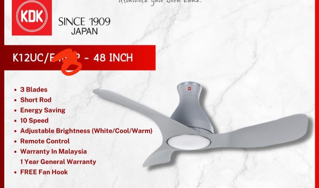 KDK ceiling fan with light, Furniture & Home Living, Lighting & Fans ...