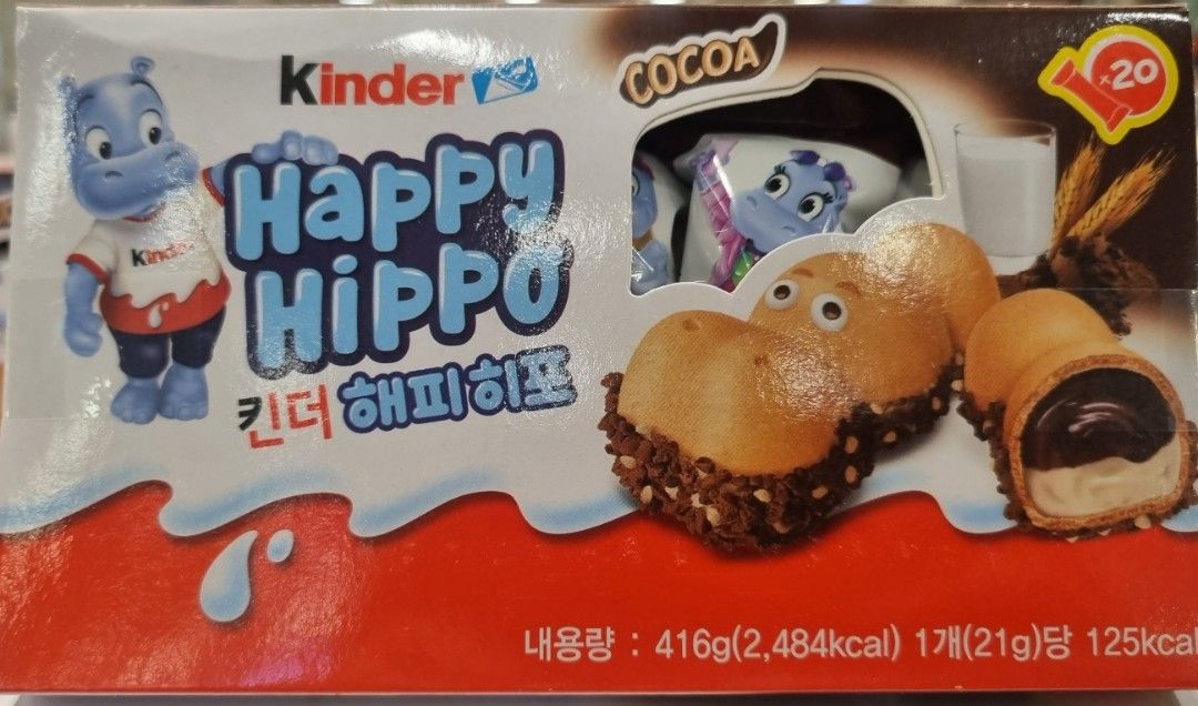 Kinder Happy Hippo Choco 416g, Food & Drinks, Packaged & Instant Food ...