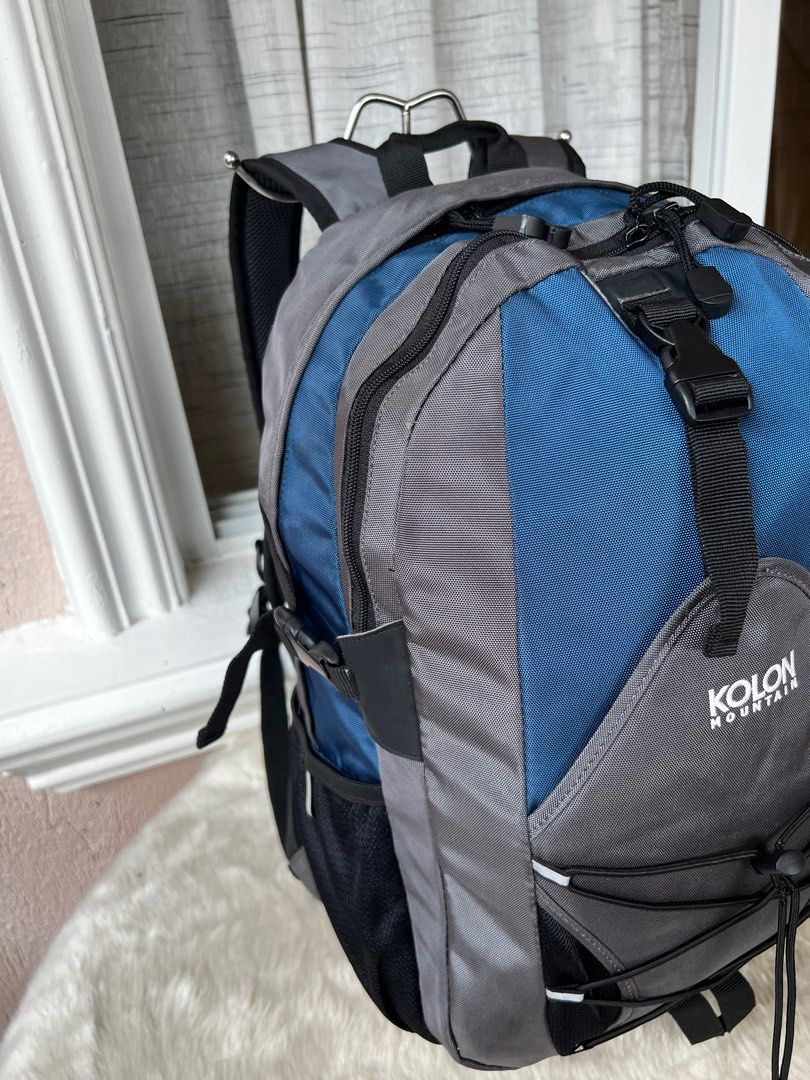 Kolon Sport Padded Backpack in Gray with blue details, Men's Fashion ...