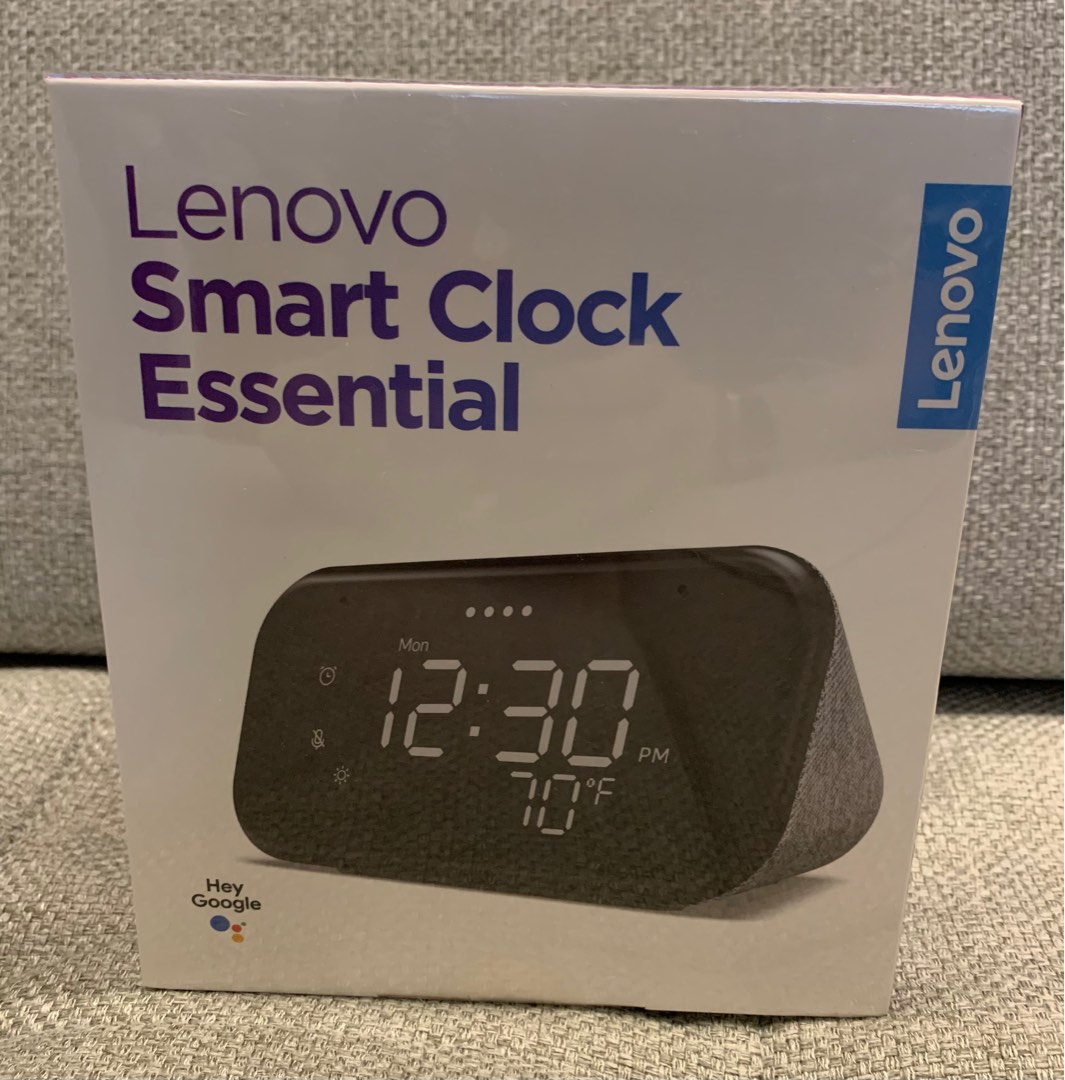 Lenovo Smart Clock (Google Assistant) Essential - Hemp Grey, TV & Home ...