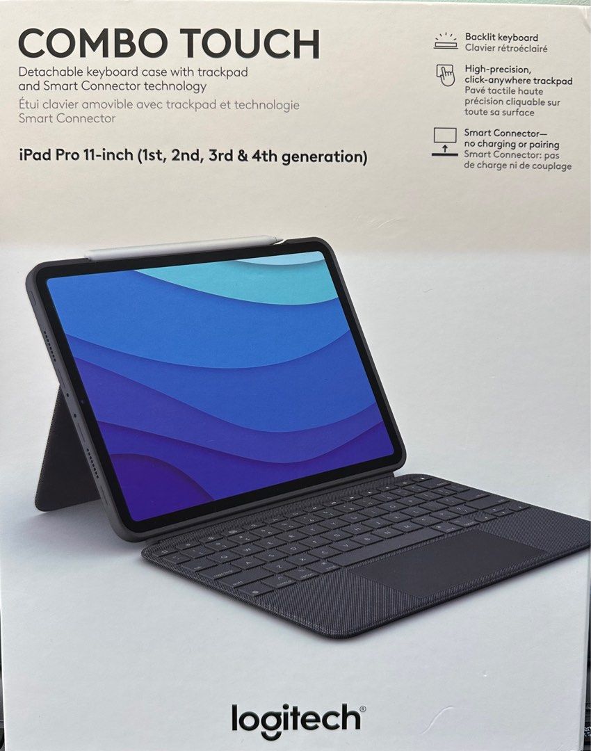 Logitech Combo Touch Detachable Keyboard Case with Trackpad and Smart ...