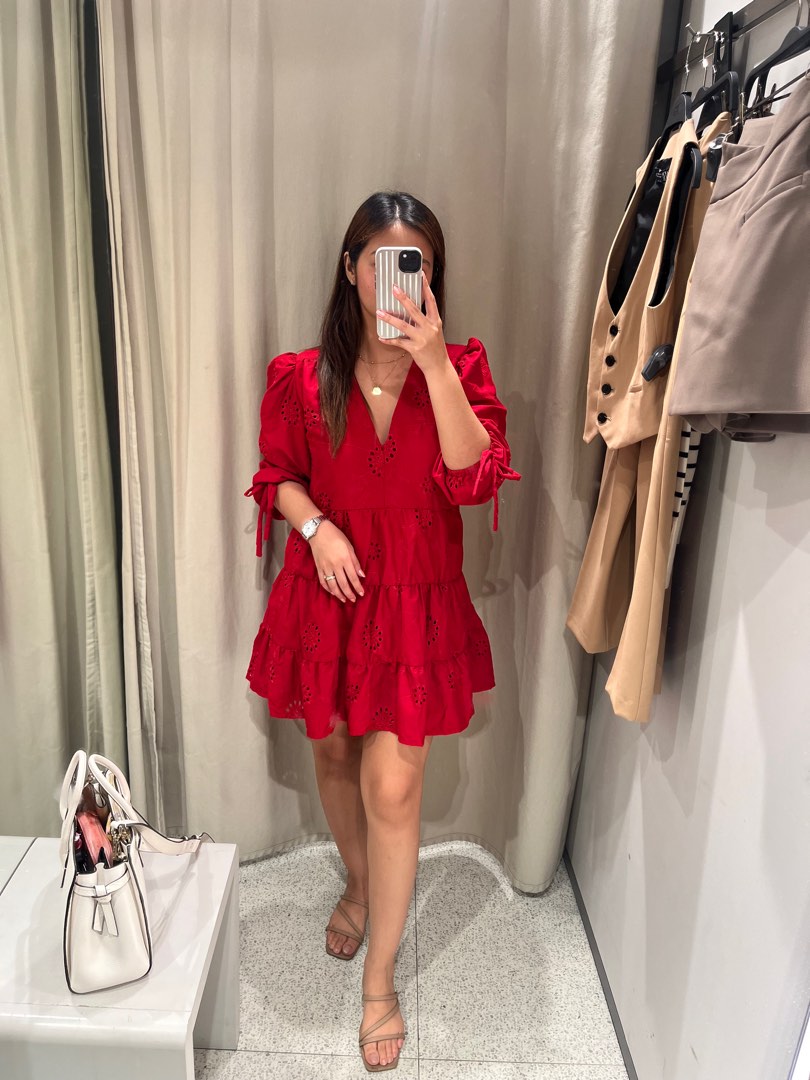 Lola's PH Red Eyelet Dress, Women's Fashion, Dresses & Sets, Dresses on ...