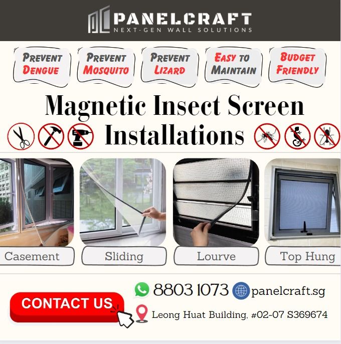 SG Cheapest! Magnetic Mosquito Window Net Installations Insect Windows ...