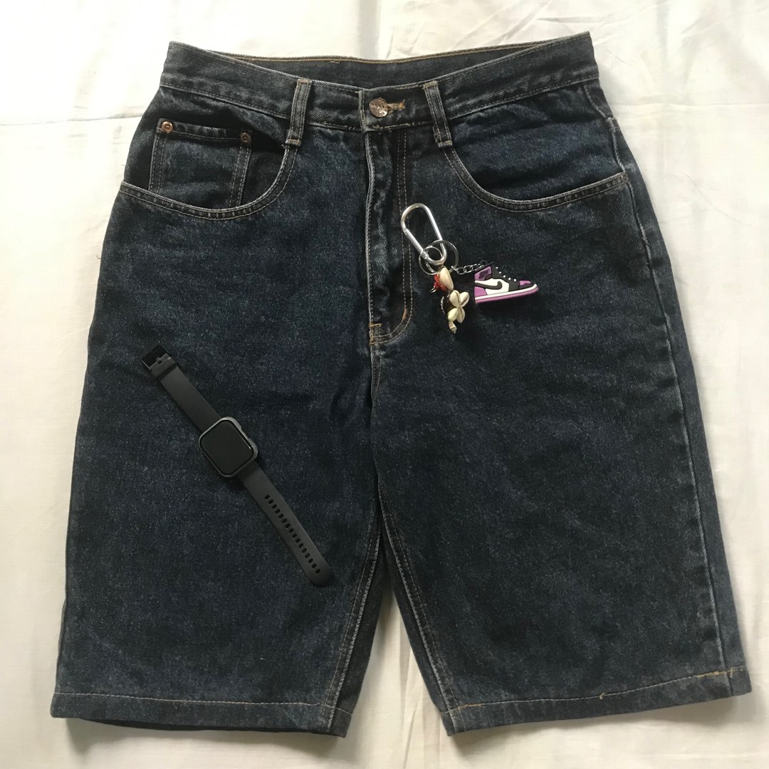 Max Dark Washed Denim Jorts, Men's Fashion, Bottoms, Shorts on Carousell