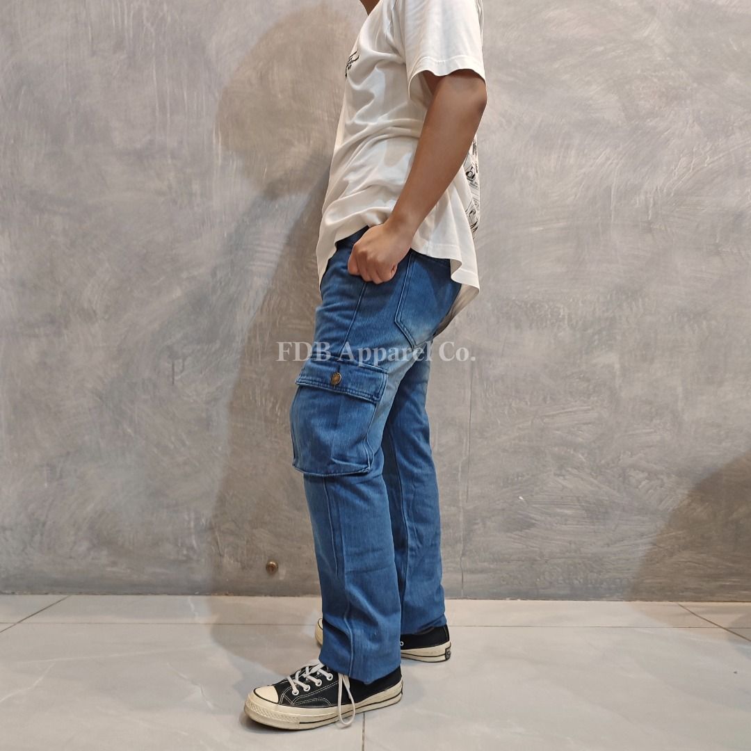 Mens Korean Fashion Streetwear Aesthetic Washed Denim Blue Maong ...