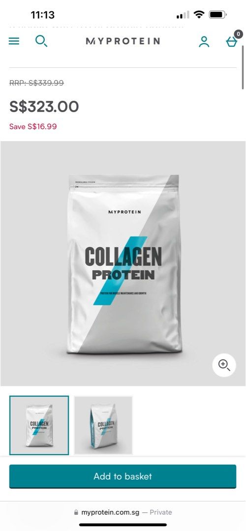 Myprotein Collagen Protein 2.5kg, Health & Nutrition, Health ...