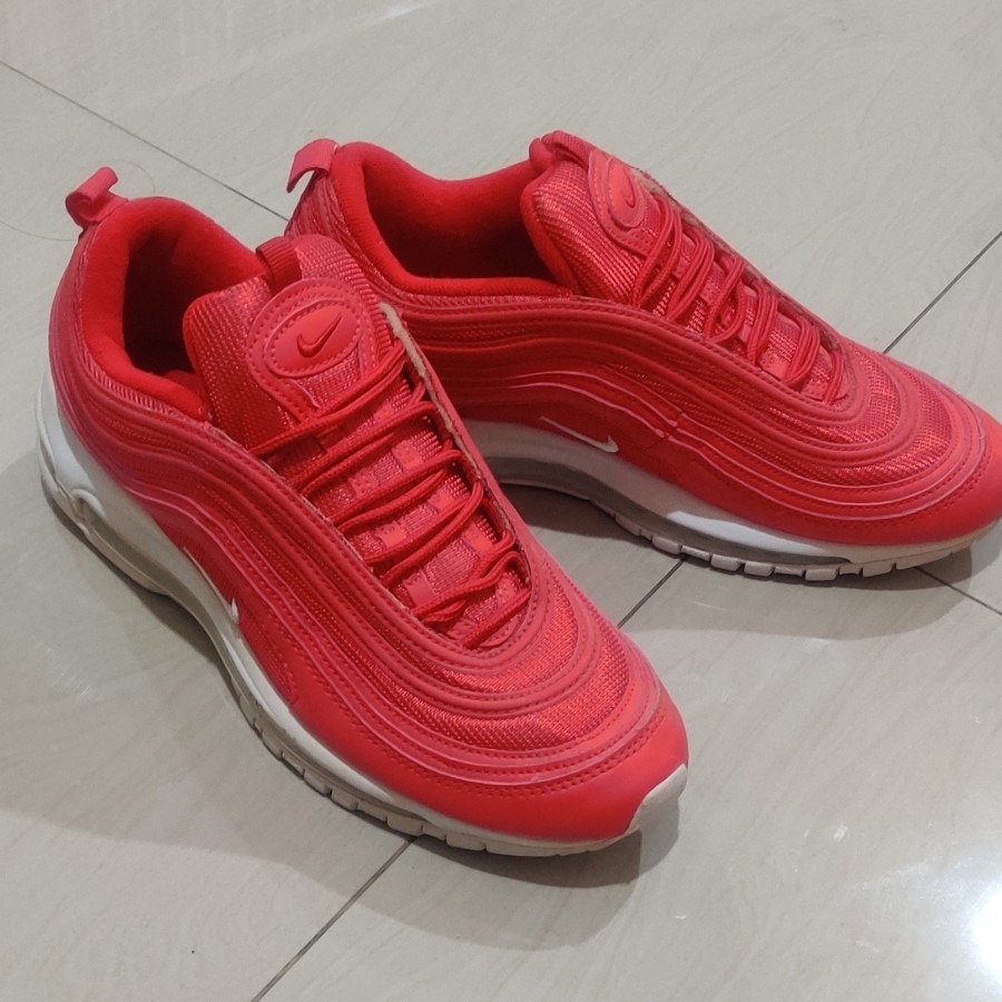 Nike Air Max 97 Red White Original Authentic 100% Airmax Sneakers Shoes ...