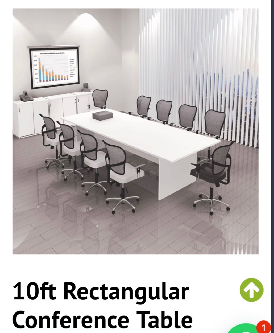 Office 10ft Retangular Conference Table, Furniture & Home Living ...
