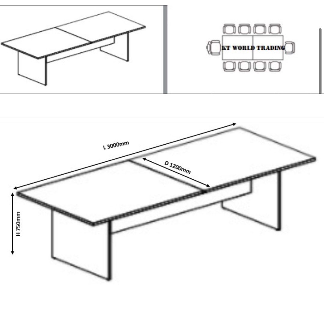 Office 10ft Retangular Conference Table, Furniture & Home Living ...