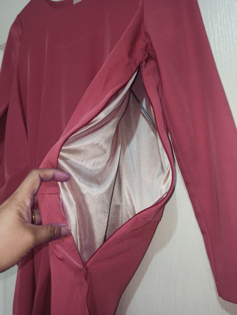 DARK OLD ROSE COLOR FORMAL DRESS - PRELOVED, Women's Fashion, Dresses ...