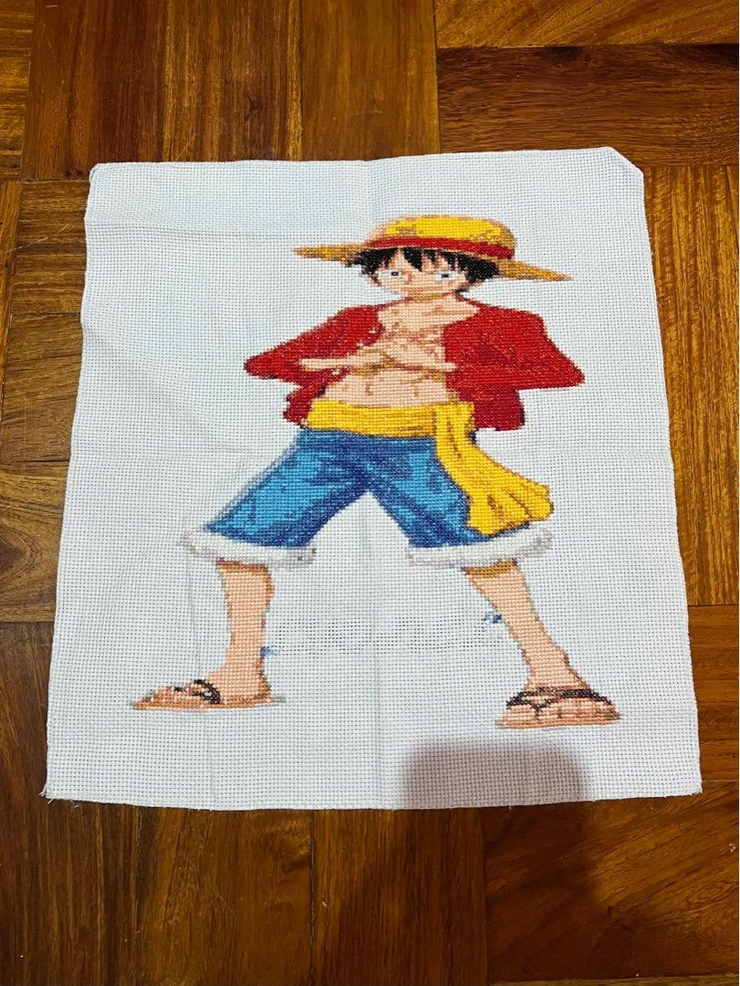 One Piece Luffy Cross Stitch, Hobbies & Toys, Stationary & Craft, Art ...