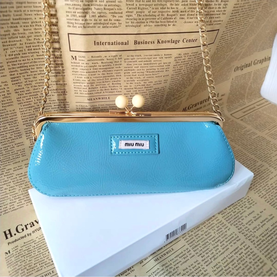 Original Miu Miu Baby Blue GWP Cosmetic Makeup Toiletry Pouch Sling Bag ...