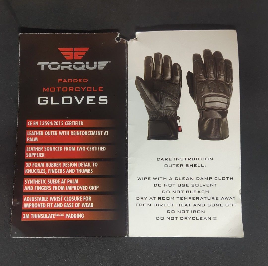 Original Torque Padded Motorcycle Racing Gloves, Motorbikes, Motorbike ...