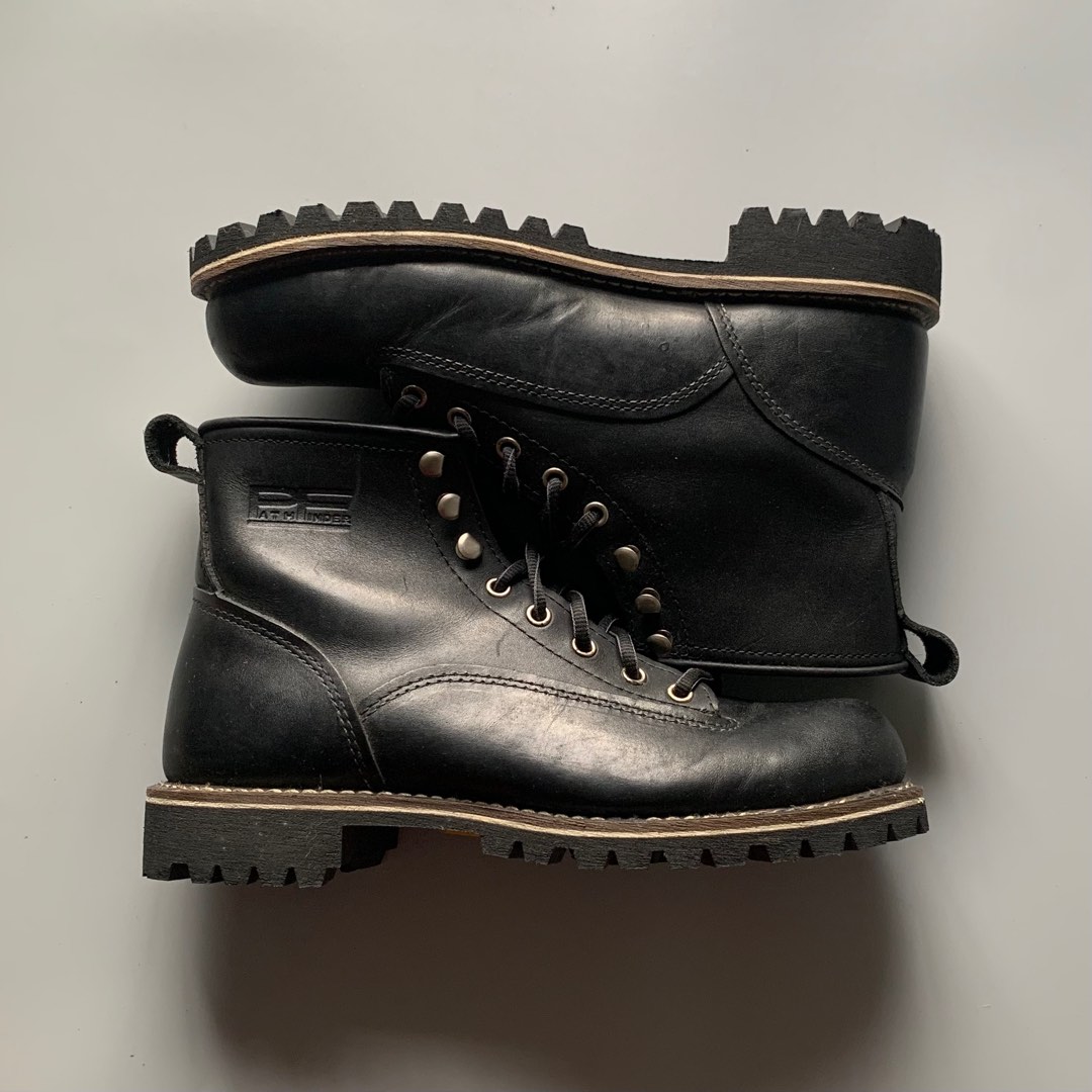 Path Finder Black Leather Boots, Men's Fashion, Footwear, Boots on ...
