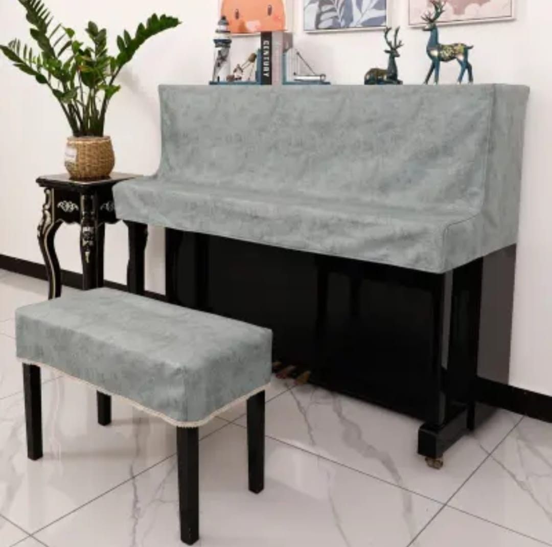 Piano cover with double stool cover, Furniture & Home Living, Home ...