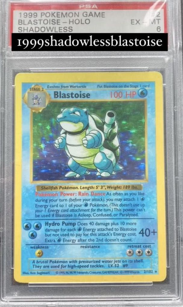 Pokemon Card PSA 6 Shadowless Blastoise, Hobbies & Toys, Toys & Games ...