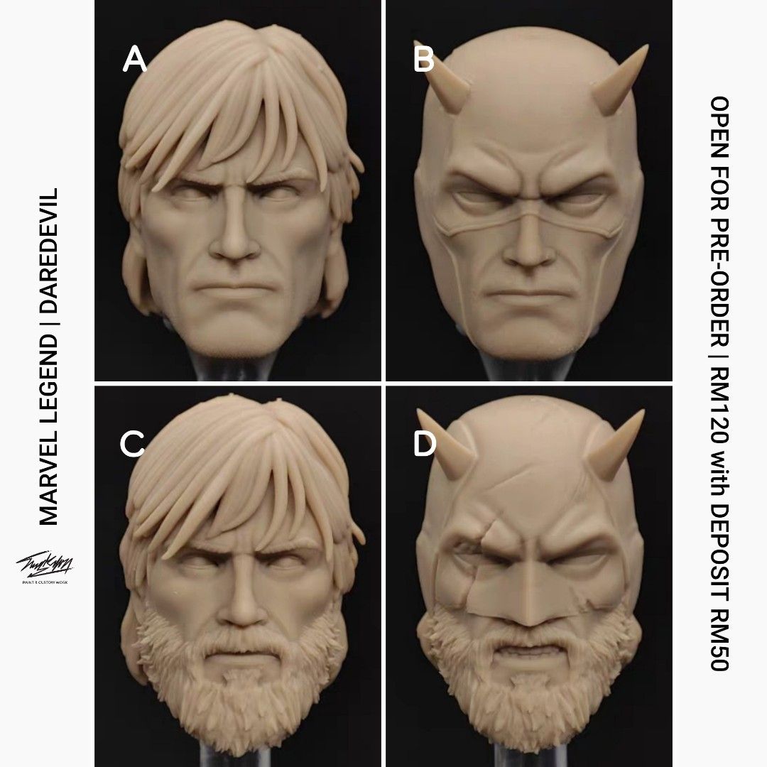 Pre-order | Daredevil Headsculpt for Marvel Legend | shf | mafex ...