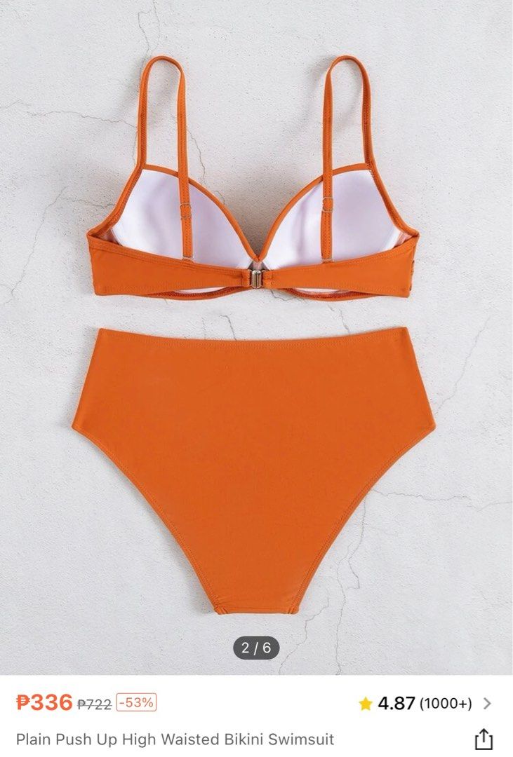 Push Up Bikini Rust Color, Women's Fashion, Swimwear, Bikinis ...