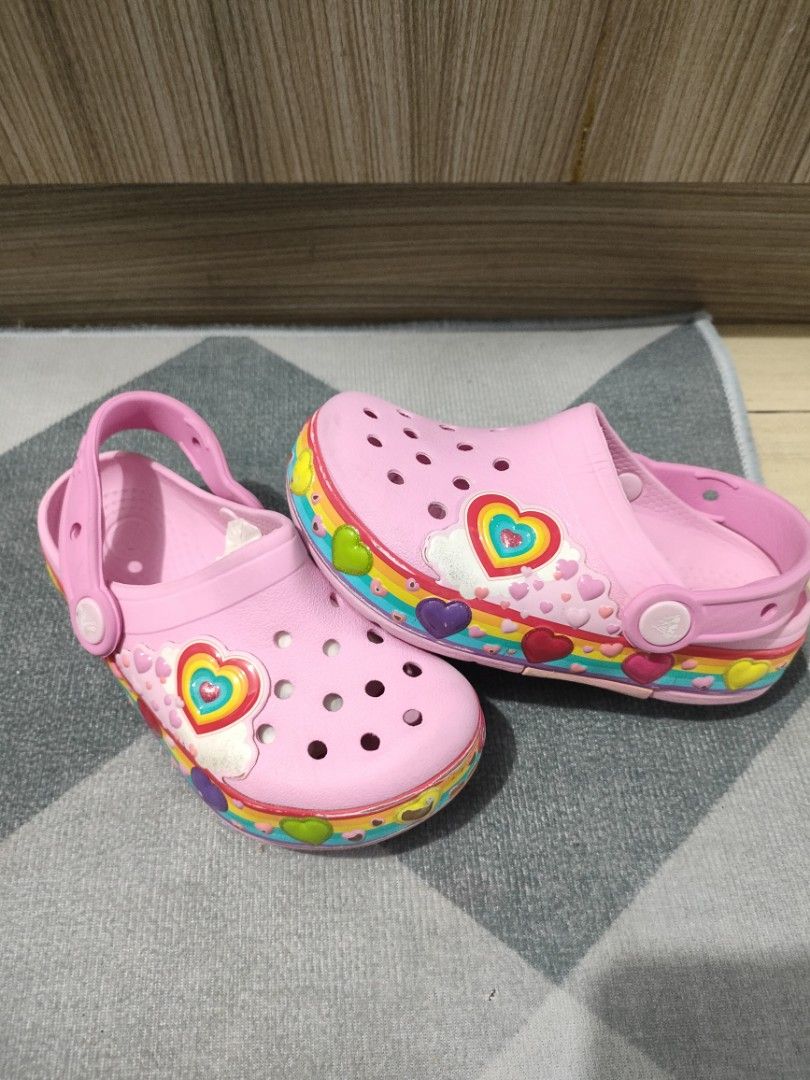 Rainbow crocs, Babies & Kids, Babies & Kids Fashion on Carousell