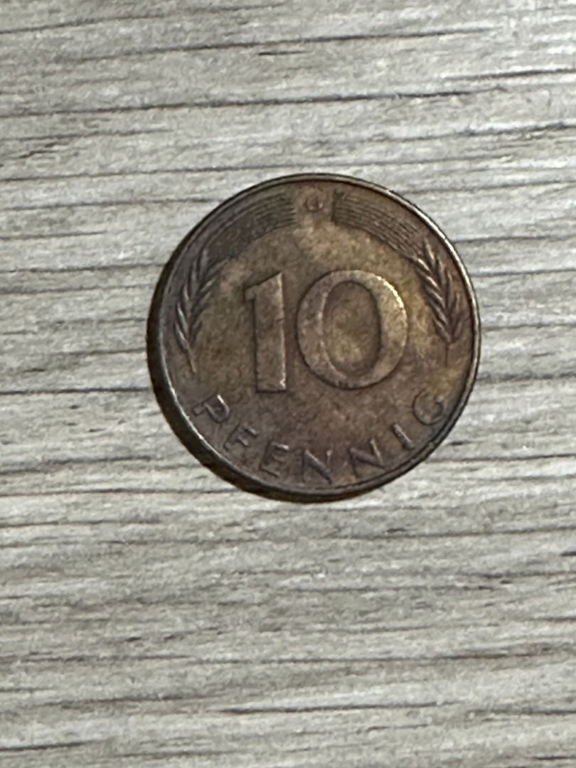 Rare 1973 Old German Ten Pfenning Coin, Hobbies & Toys, Memorabilia ...