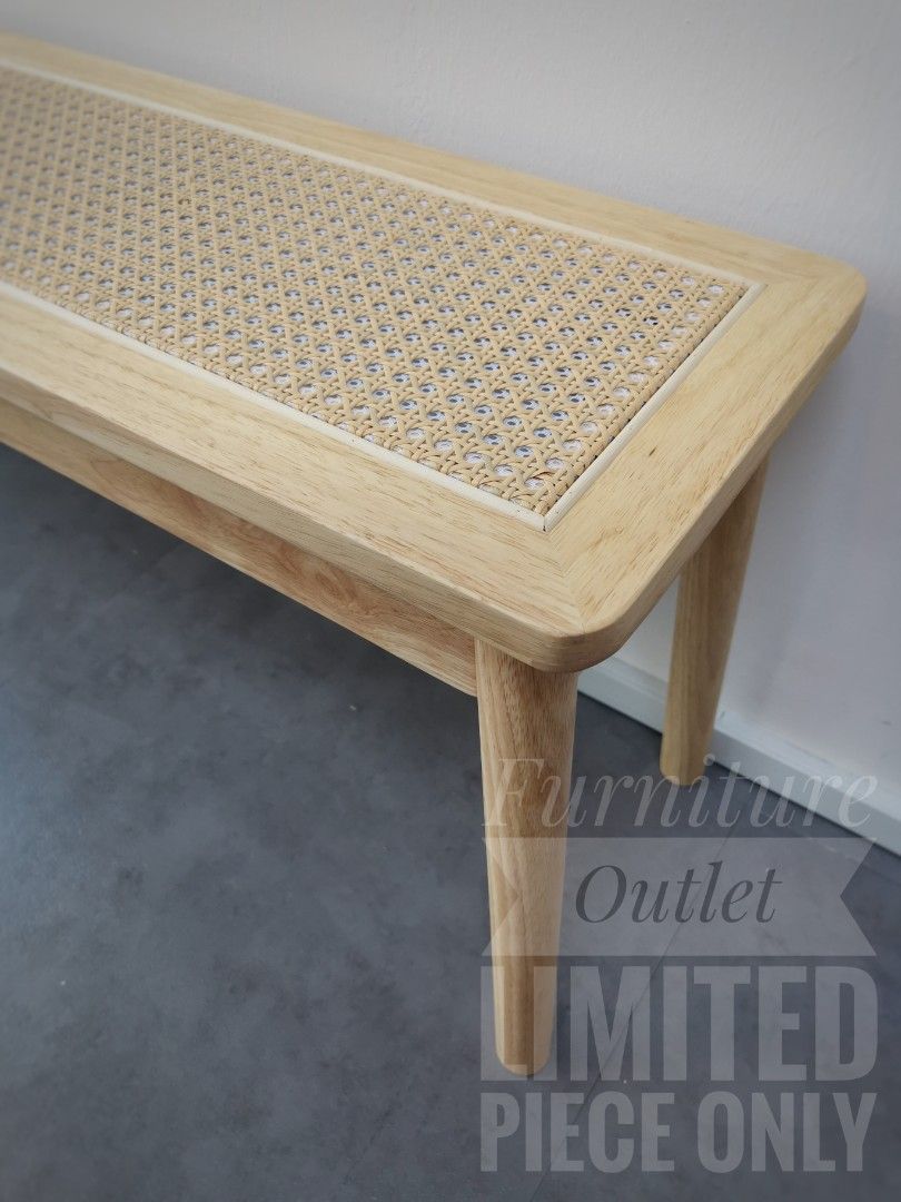 Rattan Dining Bench_Natural 1.2m, Furniture & Home Living, Furniture ...