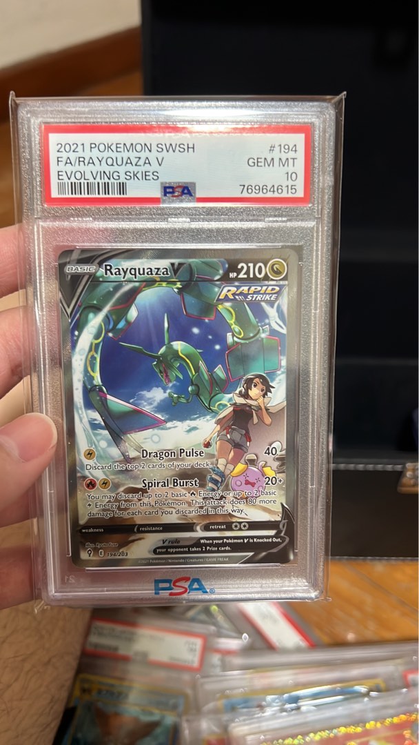 Rayquaza V alt art, Hobbies & Toys, Toys & Games on Carousell