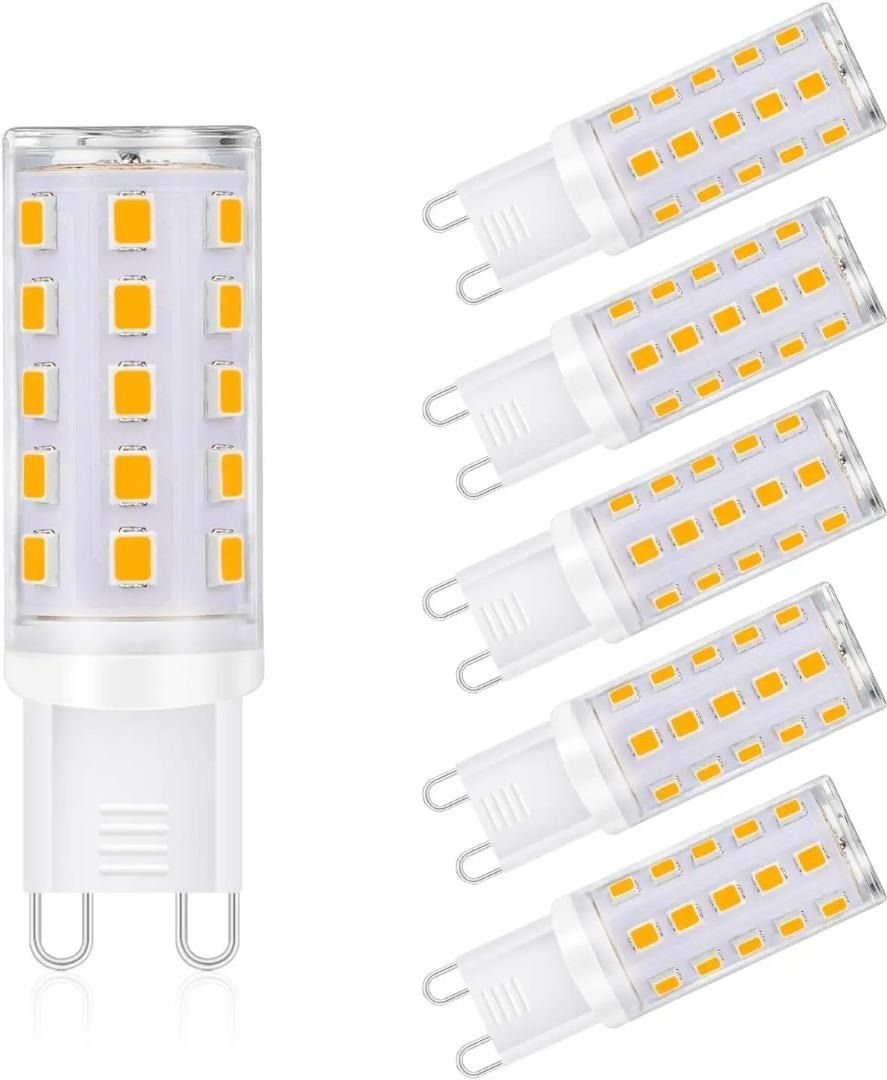 Reteck 5 Pack Flicker Free G9 LED Light Bulb, 40W Halogen Equivalent 3 ...