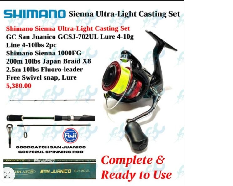 Shimano FX / Sienna and San Juanico Ultra Light Casting Combo Set ...
