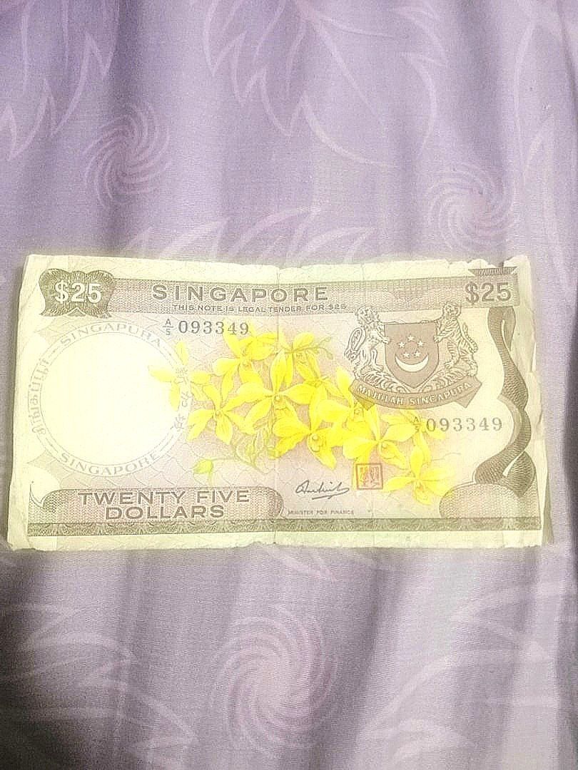 Singapore Orchid Series $25 dollar note, Hobbies & Toys, Memorabilia ...
